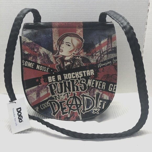 Dogo | Bags | Dogo Womens Punks Not Dead Shoulder Vegan Leather Bag ...